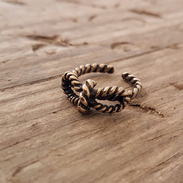 Gold Bow Rope Ring, Small Cute Bow Ring - Tiny Ring - Simple Ring - Go ...