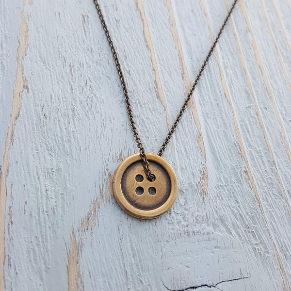 Delicate Button Necklace - Elegant Minimalist Jewelry for Everyday Wea ...